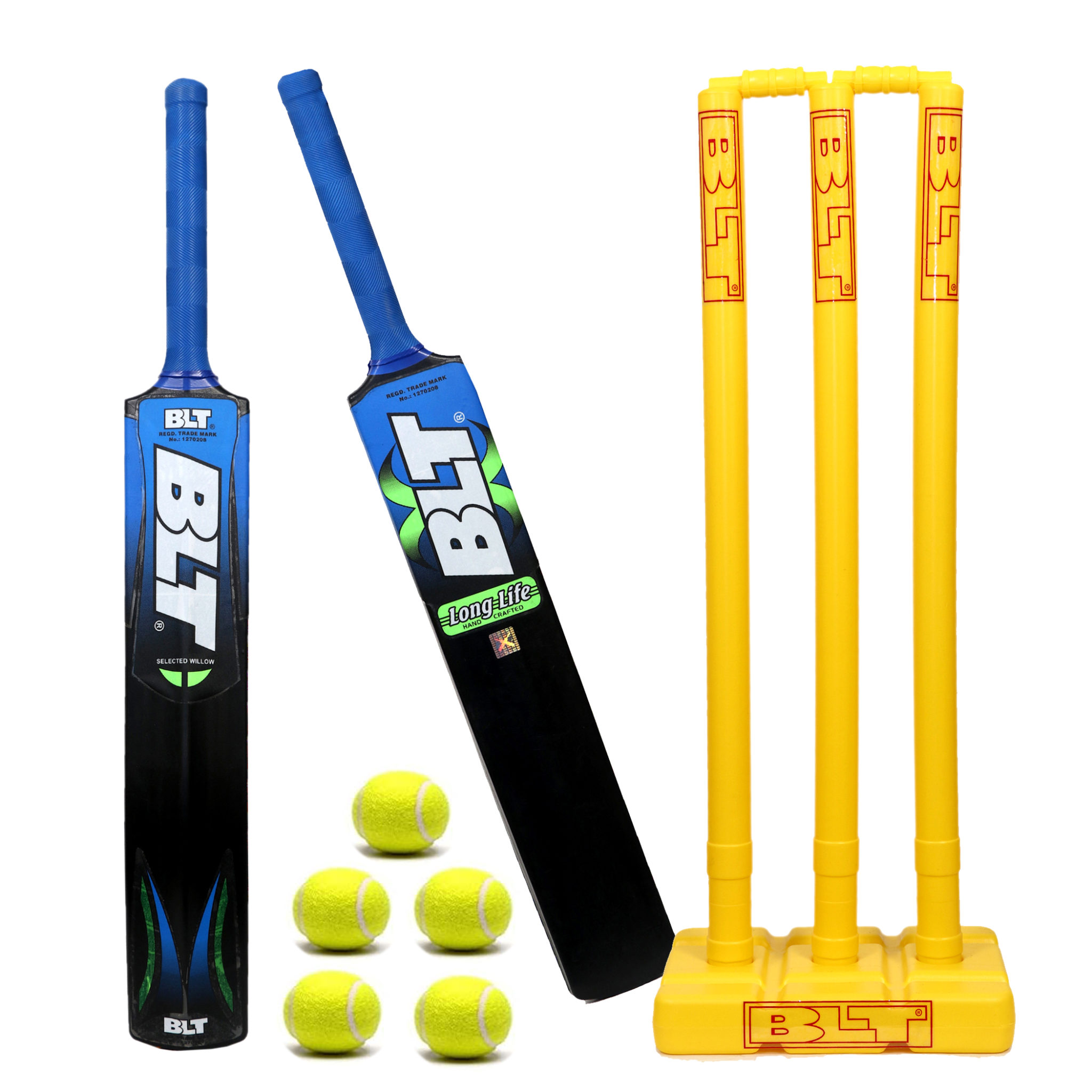 BLT Hard Plastic Cricket BAT Longlife Hard Plastic BAT with Stump Set ...